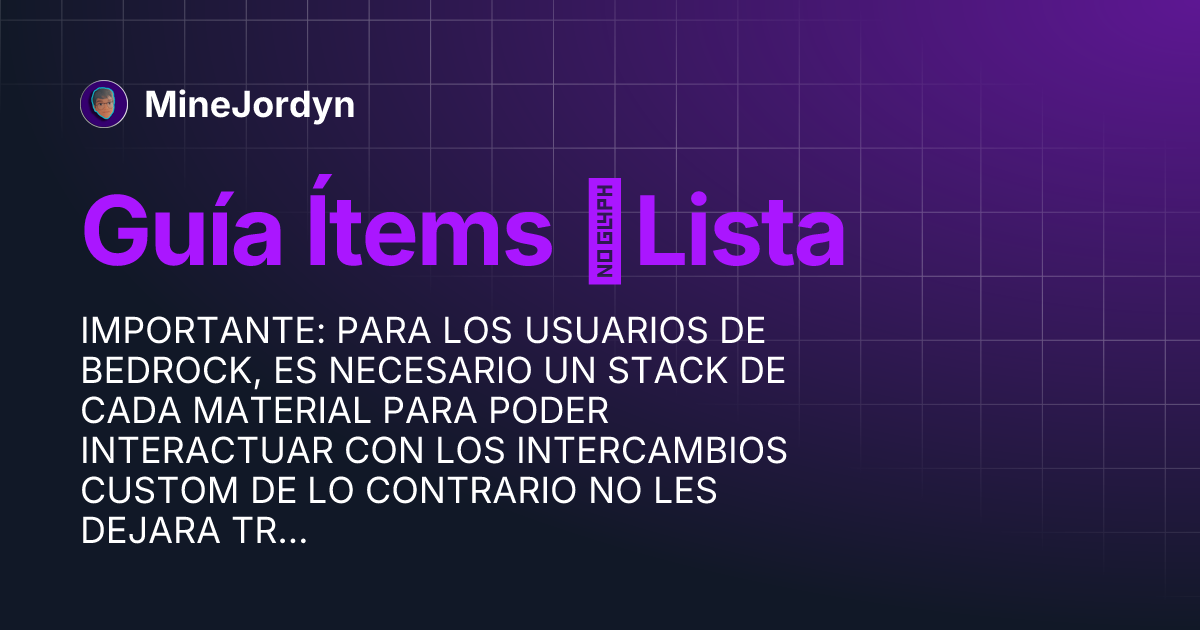 Guía Ítems ┃Lista | MineJordyn